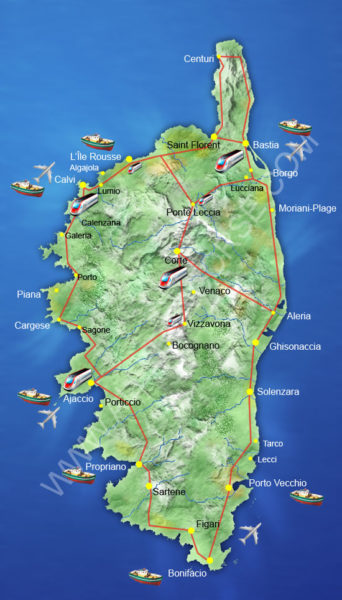 Map of Corsica - Go to Corsica